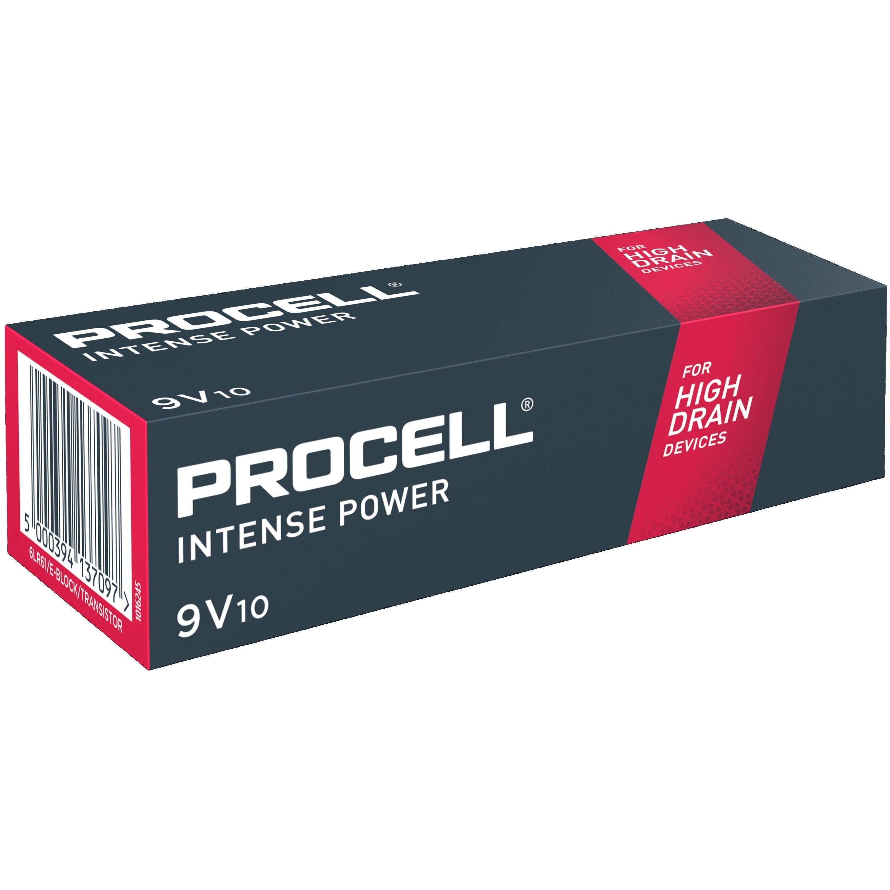 Procell Intense (9V/6LR61) - Box of 10 Cells - Vena Cava Ltd.