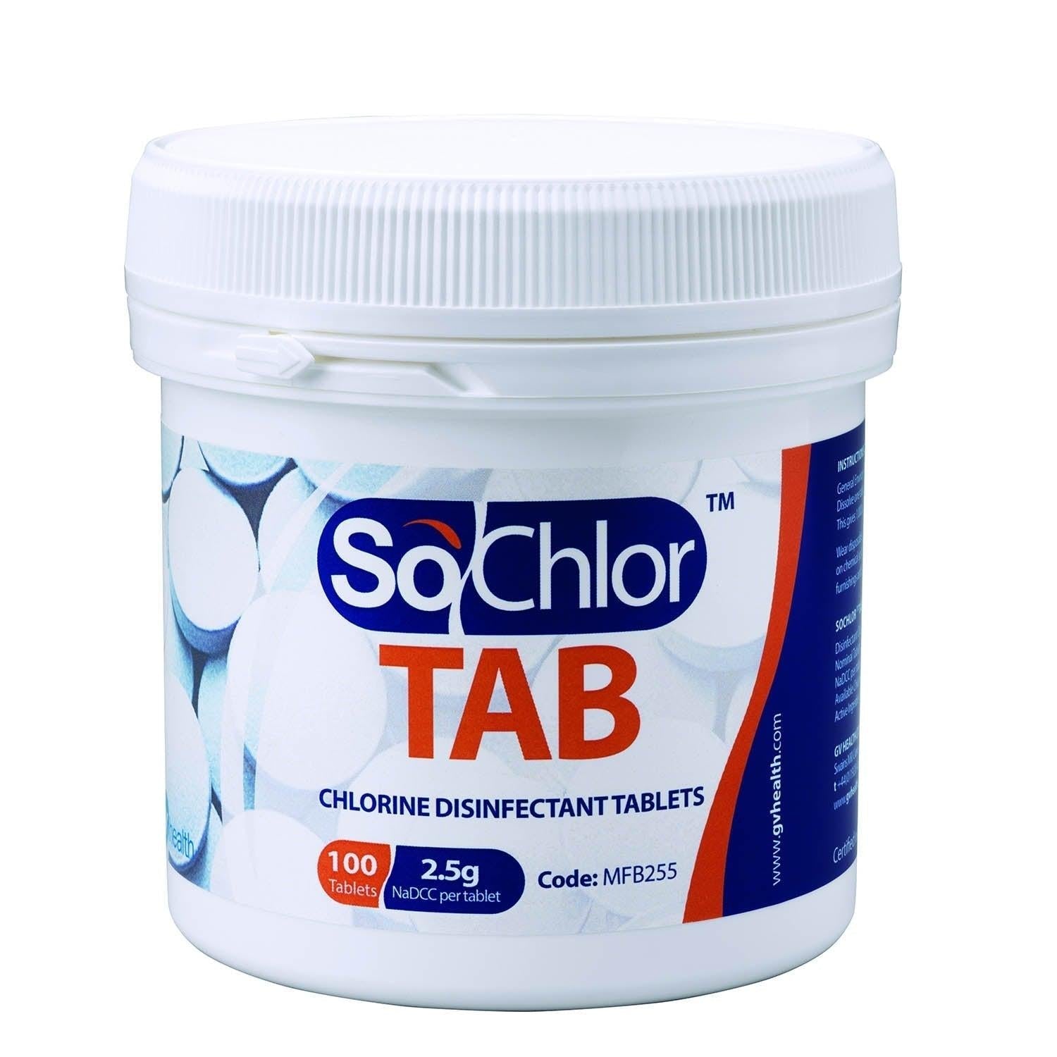SoChlor TAB Disinfectant tablets (100 x 2.5g) - Vena Cava Ltd.